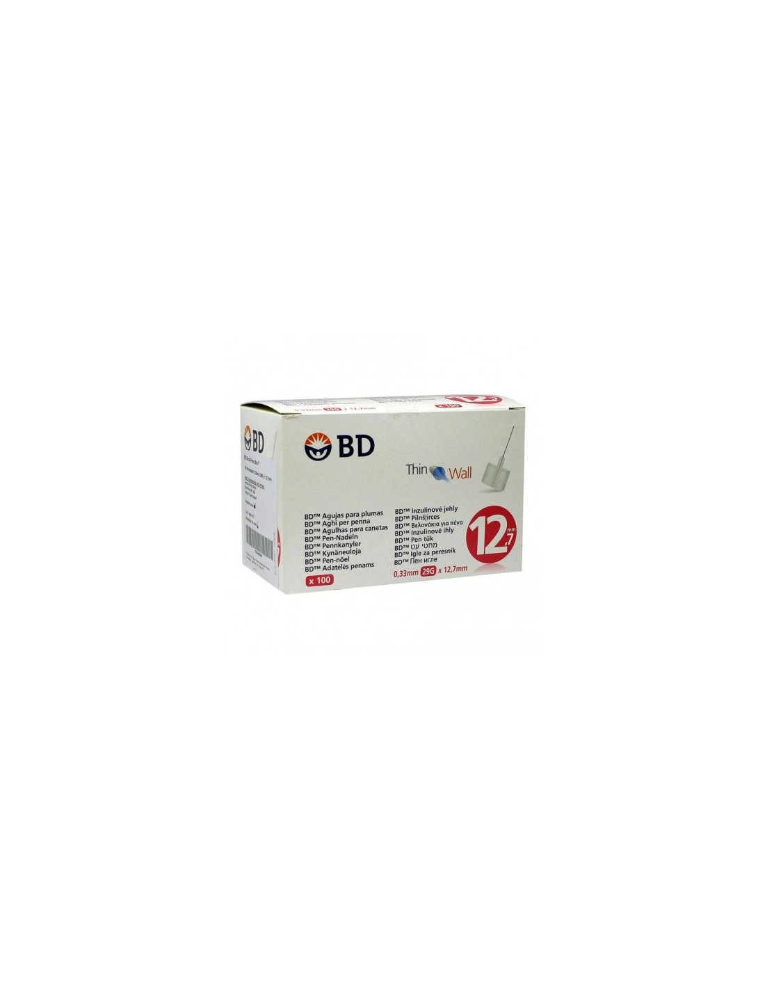 AGUJA PARA PLUMAS ESTERIL BD 29 G (0.33 MM X 12.7 MM) 100 U/CAJA